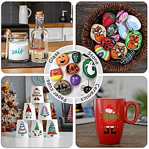 Orange Paint Markers, 2 Pack Oil-Based Waterproof Quick Dry Permanent Paint Pen Set for Rocks Painting, Wood, Fabric, Plastic, Canvas, Glass, Mugs, Metal, Tire, Stone, DIY Craft