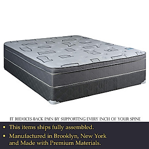Mayton Mattress, Box Spring And Bed Frame - Medium Plush Hybrid Euro Top Foam Encased / Improves Sleep By Reducing Back Pain , Fully Assembled 53x74