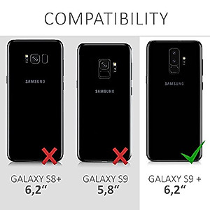 kwmobile Crossbody Case Compatible with Samsung Galaxy S9 Plus Case - Clear TPU Phone Cover w/Lanyard Cord Strap - Black/Transparent