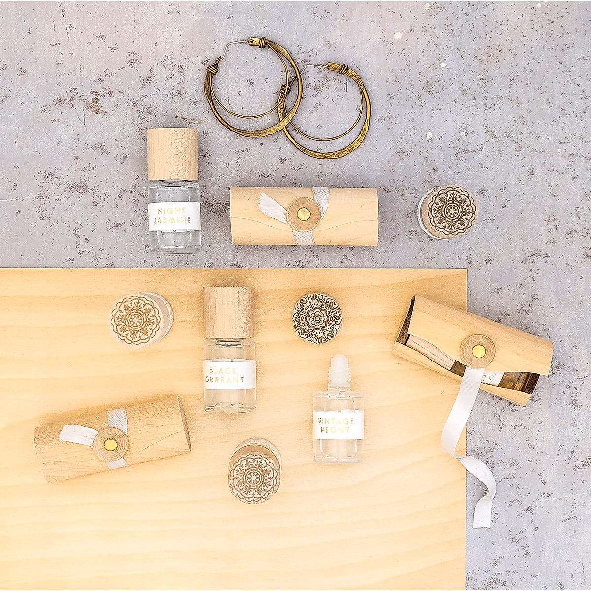 Skeem Print Block Rollerball Perfume - Fleur de Sel - Natural Ingredients - Travel Perfume, Mini Perfume Oil (.5 fl oz)