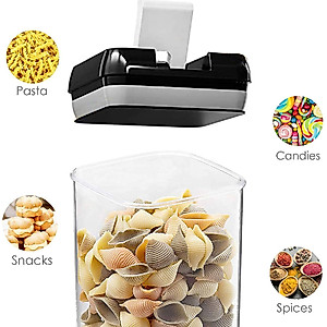 Zymise AMAHLE Ohwin 7 Pcs Airtight Food Storage Container Set - Kitchen & Pantry Organization Containers - Labels & Chalk Marker - BPA Free Clear Plastic Kitchen and Pantry Organization Containers