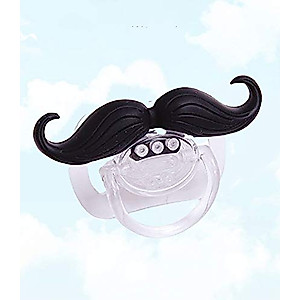 Baby Funny Pacifier Cute Kissable Mustache Pacifier for Babies and Toddlers Unisex - 0-6 Months Baby Orthodontic Mustache Pacifier BPA Free -Pack of 2 Black