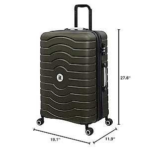 it luggage Intervolve 28" Hardside Checked 8 Wheel Expandable Spinner, Dark Olive