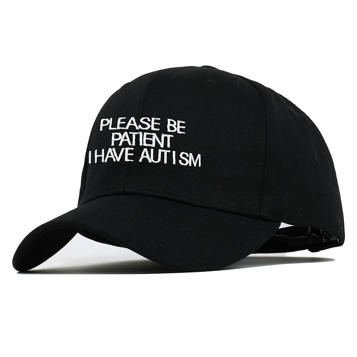 YUNXIBASECAP Cotton Unisex Please Be Patient I Have Autism Baseball Cap，Adjustable Dad Hat Black