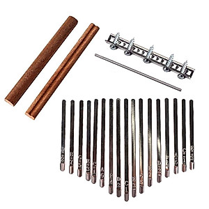 Liyafy Pack of 17 Keys Kalimba DIY Keys Bridge Kit with Tuning Hammer for DIY Kalimba Mbira Thumb Piano Repairing Parts