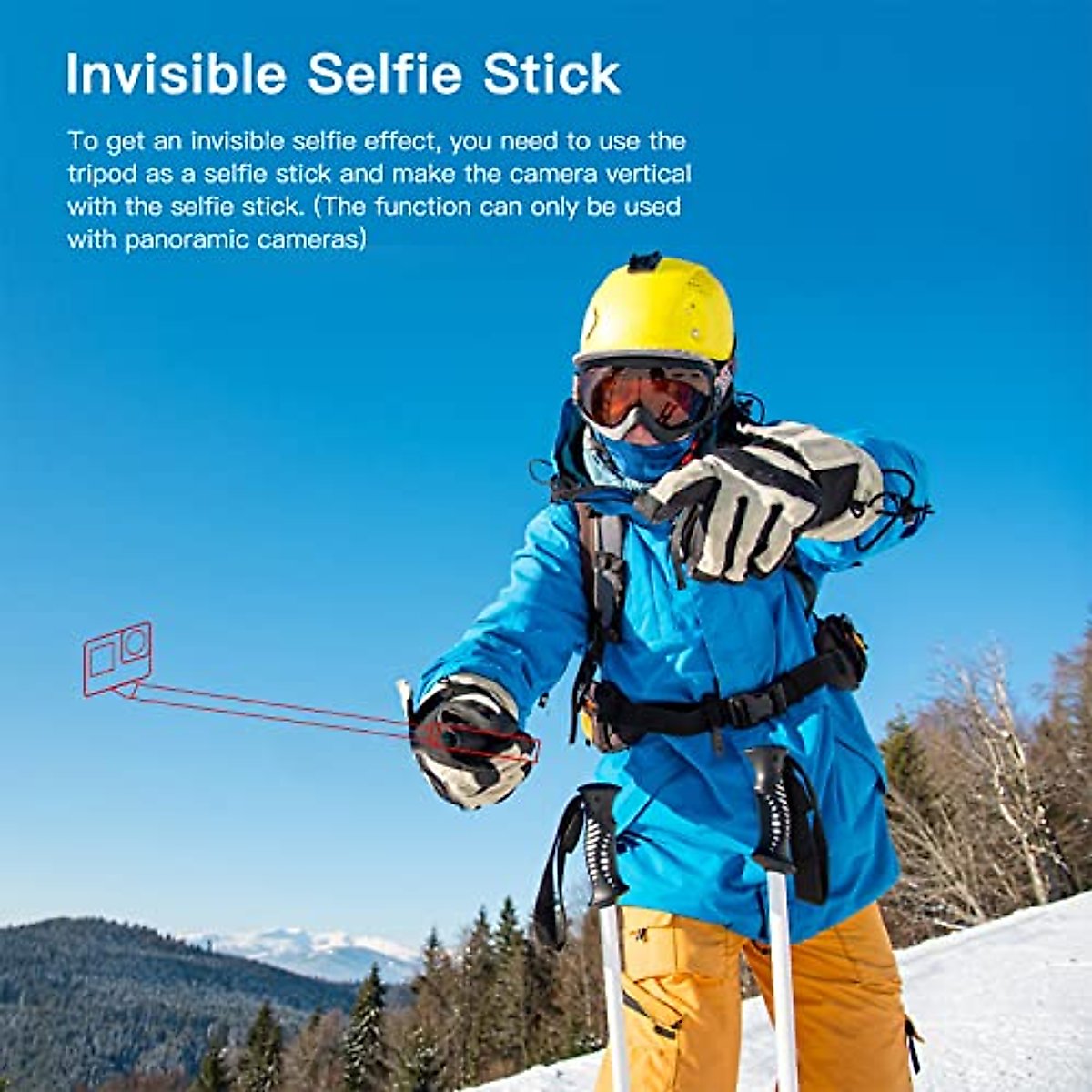 UURig Extendable Selfie Stick Tripod for GoPro Max Hero 10 9 8 7 6 5 4, DJI Osmo Action, Insta 360 One R and More Action Camera（50.7''）