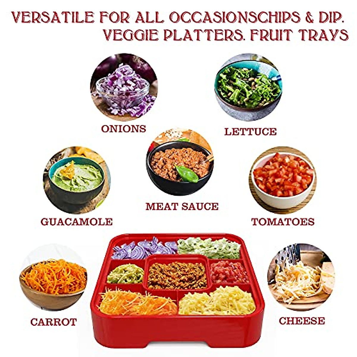 OOFAYBILL Taco Holder Tuesday , Taco Bar Serving Set for a Party,Taco Holders Set of 12 Tortilla , Taco Plates With Dividers, Taco Night