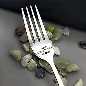 Gifts for Mother Mothers Day Birthday Gifts I Forking Love You Mom Dinner Forks, Funny Mum Engraved Fork, Stainless Steel Dessert Forks for Mom Mother Mommy Gift from Daughter Son