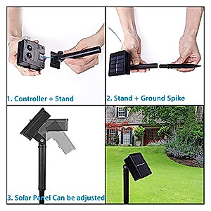 FOVKP Solar String Lights 50 LED Outdoor String Lights Garden Crystal Ball Decorative Lights Waterproof Indoor Fairy Lights for Home, Garden, Patio, Party, Yard, Christmas- Warm White