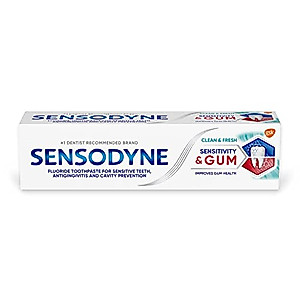 Dual Action Sensodyne Toothpaste Sensitivity & Gum, Mint, 3.4 oz (Pack of 2)