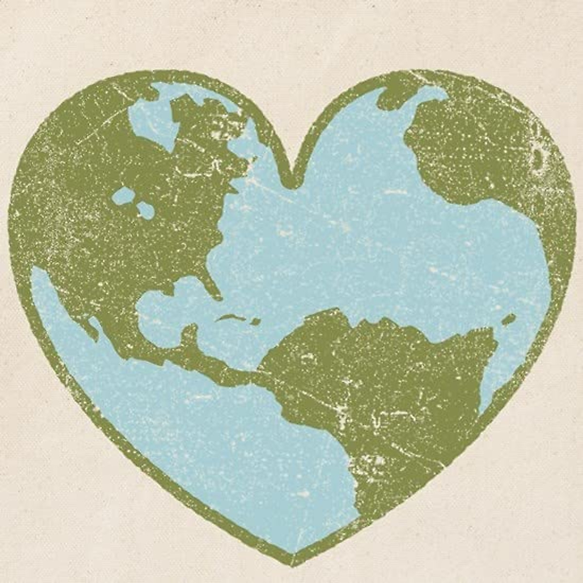 CafePress Earth Love Tote Bag Natural Canvas Tote Bag, Reusable Shopping Bag