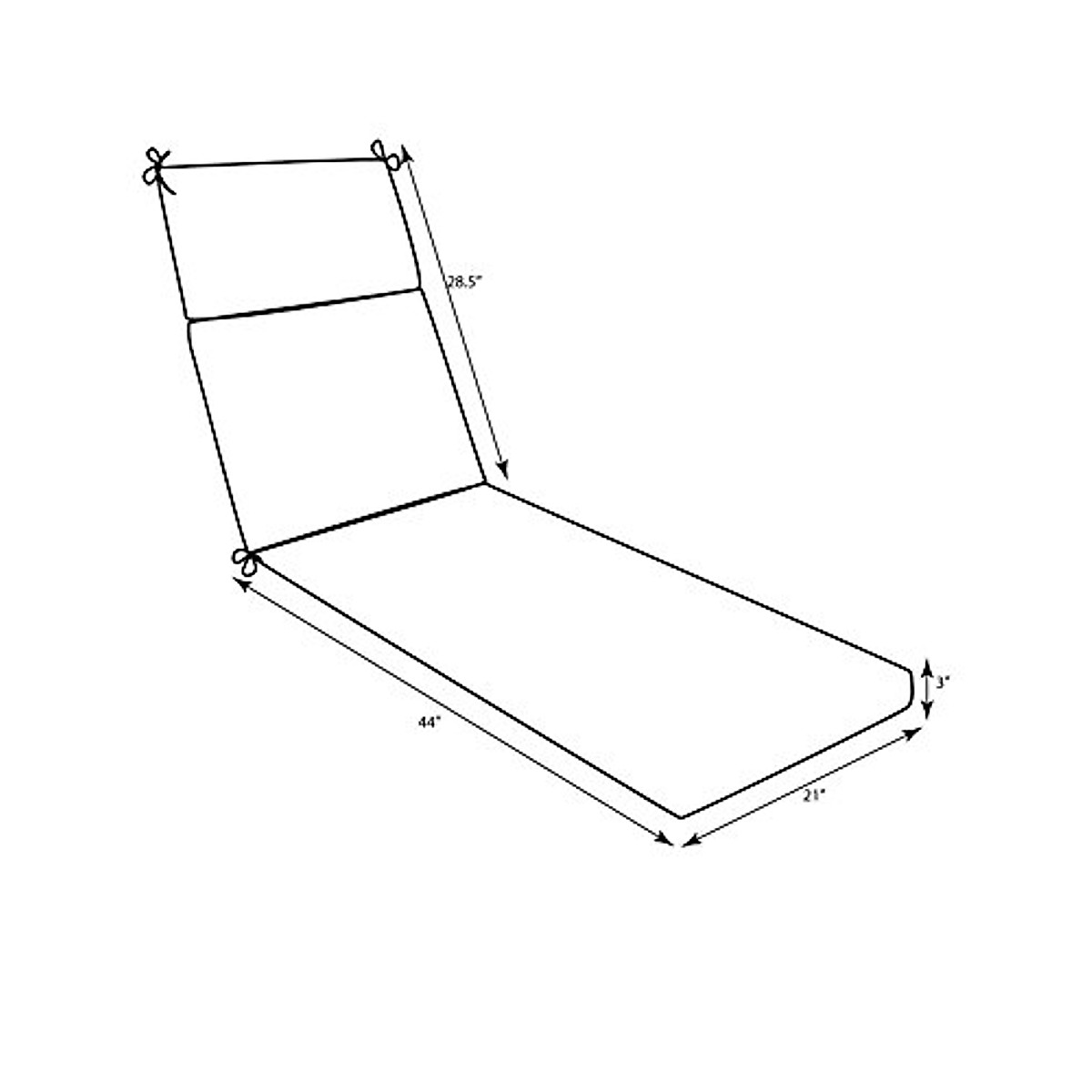 Pillow Perfect Pompeii Solid Indoor/Outdoor Patio Chaise Lounge Cushion Plush Fiber Fill, Weather and Fade Resistant, 72.5" x 21", Orange