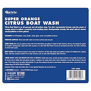 STAR BRITE Super Orange - Premium Citrus Boat Wash Super Concentrate - Makes 384 Gallons - All-Purpose, All-Surface Cleaning Solution - Will Not Remove Wax, Polish or Gel Coat 1 GAL (094500)