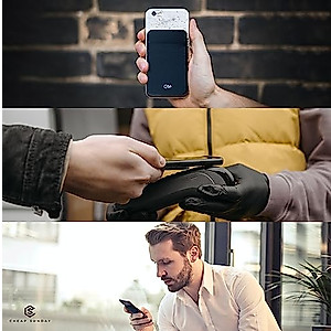 CA+ Cheap Sunday - 2 Packs Phone Wallet Card Holder for Phone Case Sleeves Stick On Wallet for Cell Phone Card Holder Durable Adhesive Sticker ID Credit Card Holder for Back of Phone (Black 2Pcs)