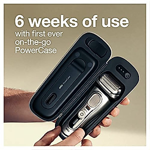 Braun Electric Razor for Men, Waterproof Foil Shaver, Series 9 Pro 9477cc, Wet & Dry Shave, with Portable Charging Case, ProLift Beard Trimmer, 5-in-1 Cleaning & Charging SmartCare Center, Silver