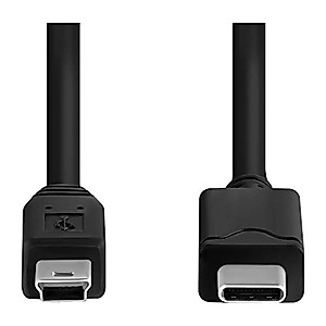 VEBNER 20-Foot Mini USB 5-Pin to USB Type C Cable - Extra Long Tethering Cable - Compatible with Canon, GoPro, Yeti Microphones, Dash Cams, Tomtom GPS Systems, MP3 Players and More.