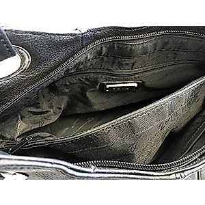 Roma Leathers Leather Locking Concealment Purse - CCW Concealed Carry Gun Shoulder Bag (Black)