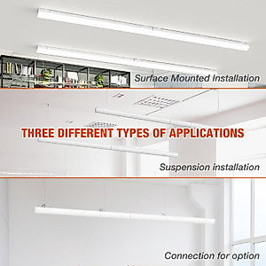 4FT LED Shop Light 40W LED Linear Strip Lights,Watt Adjustable 30W/35W/40W-Up to 6000Lumens 3500K/4000K/5000K /6000K,0-10V Dimmable LED Commercial Ceiling Light for Garage Workshop Warehouse-9Pack