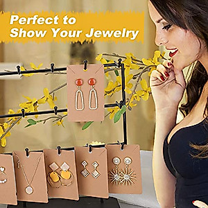 ovsor 500 Pcs Earring Cards - Earring holder Cards with 500 Pcs Bags, Earring Display Cards for Earrings Necklace Display and Jewelry Packaging