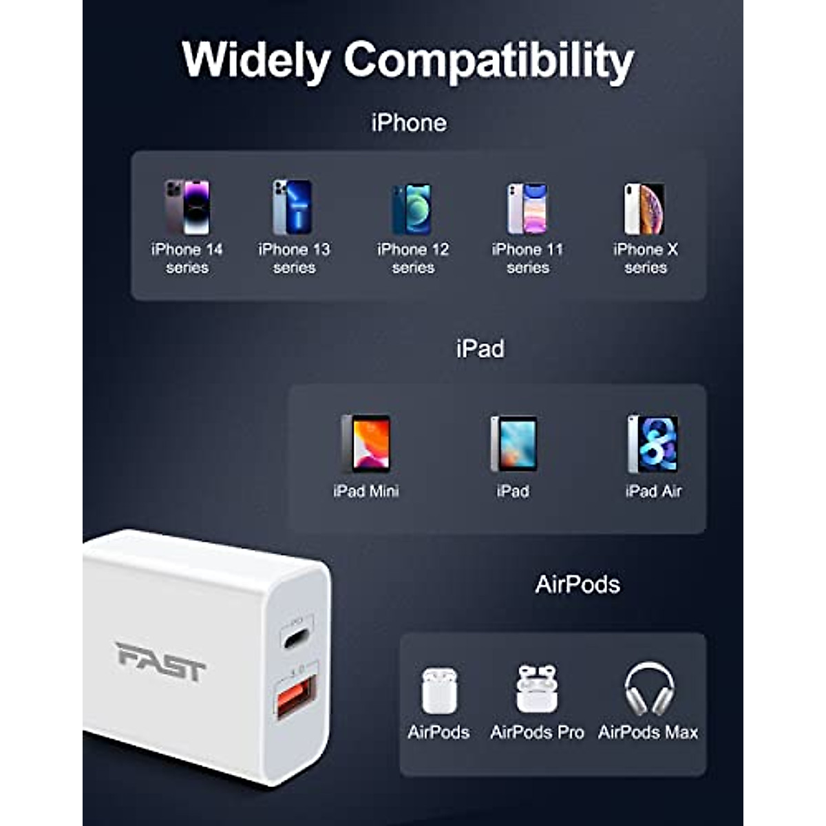 European Travel Plug Adapter, GLUGRU 2-Pack 20W Dual Port USB C Wall Charger Type C Fast Charging Block International Power Adapter US to Europe EU for iPhone 13 12 11 Pro Max XS XR X 8, Pad, Samsung