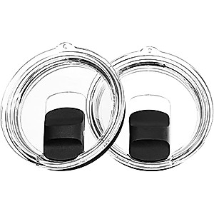 FXTNKYY 2Pcs Tumbler Lid,Yeti Lids 20 oz Replacement Lid,Fits YETI Rambler Or Old Style Rtic Coffee Tumbler,Replacement Magnetic Slider, Magnetic Spill Proof Tumbler Cover (20 oz, 2Pcs Black)
