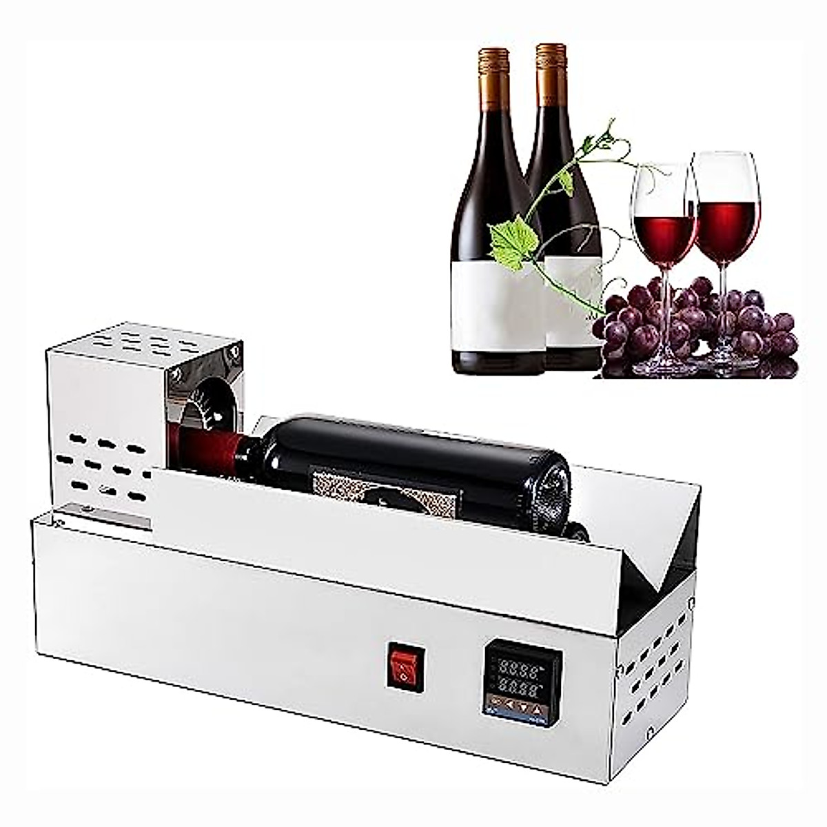 Commercial Capsule Bottle Cap Heat Shrinkable Machine, 600W Electric Capsule Shrinking Machine with Digital Display, for Max Diameter 80mm PVC Capsules, for PVC/PP etc.