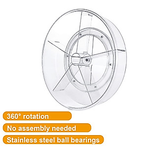 2Pack Clear Lazy Susan Organizer with 5 Removable Dividers 11.5 Inch Divided Lazy Susan Turntable for Cabinet, Refrigerator, Fridge, Pantry, Kitchen, Fridge, Countertop, Bathroom, Vanity