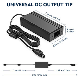PKPower AC/DC Adapter for EPSON TM-U220B TMU220B Model M188B TM-T88V TMT88V 325 TM-U325D TMU325D POS Printer Power Supply Cord Cable PS Charger