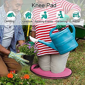 SUFUBAI Thick Memory Foam Kneeling Pads, Portable Oval Kneeler Mat Gardening Knee Pads Cushion Knee Pads for Gardening Knee Protection