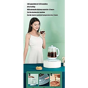 1.5L Household Electric Kettle Health Pot Automatic Thickening Glass Multi-Function Kettle Electric Boiling Teapot 12H Insulation High Borosilicate Glass A,1.5L