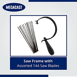 Megacast CURVED JEWELERS SAW FRAME with 144 ASSORTED JEWELERS SAW BLADES
