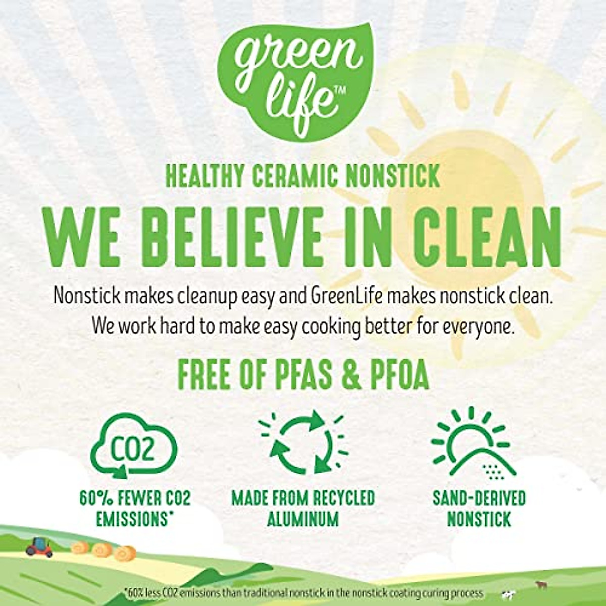 GreenLife Artisan Healthy Ceramic Nonstick, 12 Piece Cookware Pots and Pans Set, Stainless Steel Handle, PFAS-Free, Dishwasher Safe, Oven Safe, Soft Pink