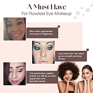 Lamora Eyeshadow Palette Makeup - Eye Makeup Palette with 16 Highly Pigmented Matte & Shimmer Shades - Vegan & Blendable