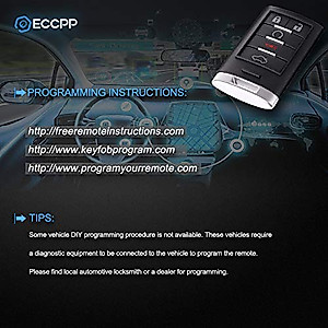 ECCPP 1x Replacement for Uncut Keyless Entry Remote Control Car Key Fob Shell Case for 05-14 Cadillac CTS/STS