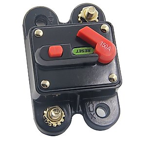 ZOOKOTO 12V-24V DC 150A Circuit Breaker Manual Reset Stereo Audio Fuse Holder 150amp for Trolling Motor Auto Car