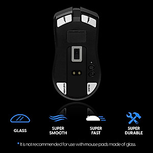 Superglide - Fastest and Smoothest Mouse Feet/Skates Made with Ultra Strong Flawless Glass Super Fast Smooth and Durable Sole for Razer Viper Ultimate [White]