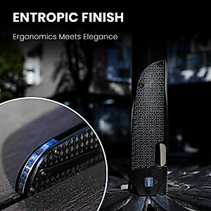 Kizer Varatas Pocket Knife, 3.27" S35VN Steel Blade, Black Titanium Handle, Folding Knife, Small Folding Pocket Knife, Ki3637A2