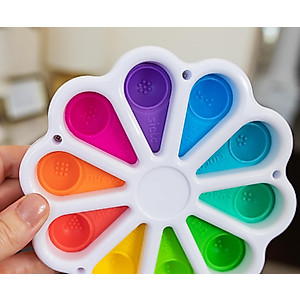 Pop Fidget Toy 10-Button Rainbow Numbers Silicone Bubble Popping Game