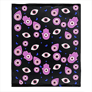 Todeyya Evil Eyes Blanket-​Super Soft Flannel Fleece Blanket, Lightweight Microfiber Cozy Plush Blanket for Couch Sofa Gifts L 80x60 in for Adults
