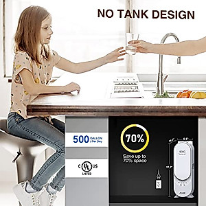 Frizzlife PX500-A Under Sink Tankless Reverse Osmosis Water Filtration System, 500 Gallons Per Day, Remineralizes Water, Easy DIY Installation, Low Maintenance