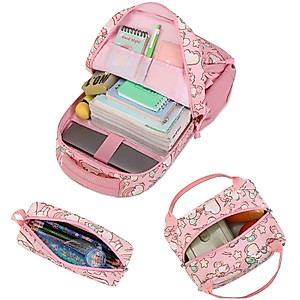 Meisohua School Backpacks Set Girls Unicorn Backpack with Lunch Bag and Pencil Case Kids 3 in 1 Bookbags Set School Bag for Elementary Preschool Water Resistant (Pink)