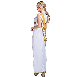 EraSpooky Women's Roman Lady Greek Goddess Costume (PlusSize) White