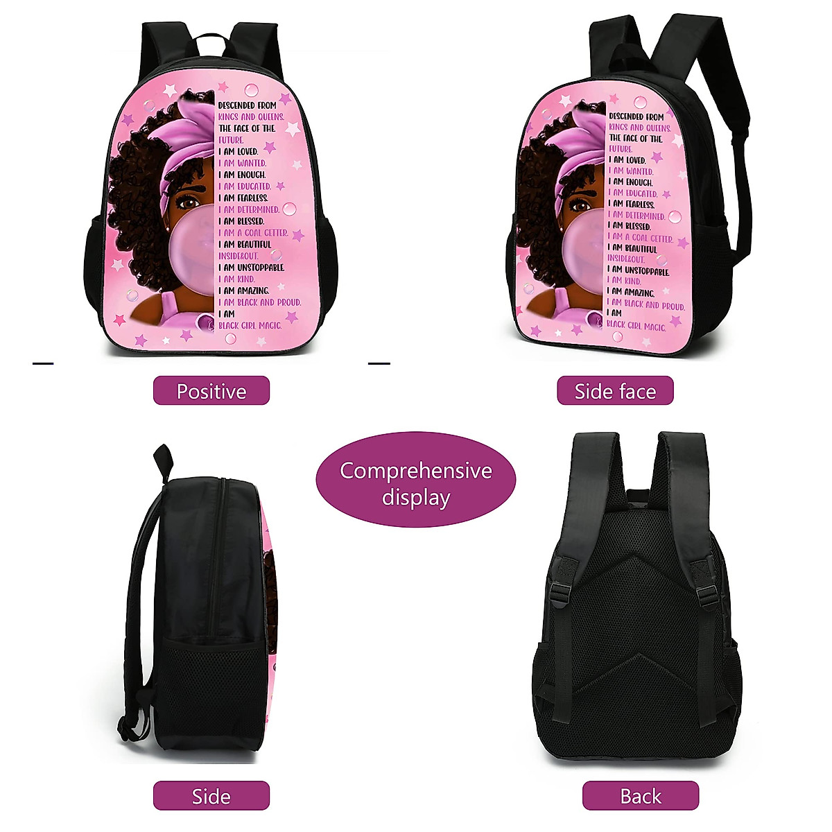 DSWEFGY African Women Backpack 16Inch Laptop Backpack Cute Lightweight Waterproof Bookbag Gifts For Teens Picnic Travel