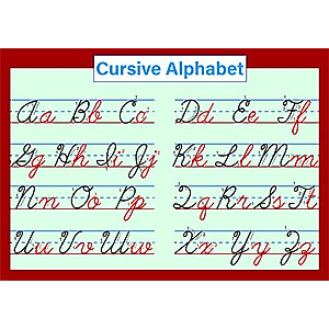 DFZUS Cursive & Manuscript Alphabet Writing Chart Educational Posters Set 2 Pack, Great for Early Learning Charts for Preschool, Daycares & Home School Teachers