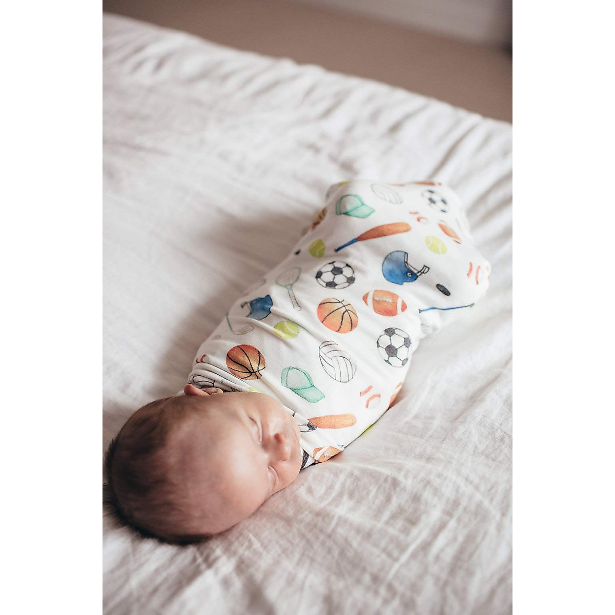 Large Premium Knit Baby Swaddle Receiving Blanket "Varsity" by Copper Pearl