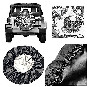 Rv Spare Tire Cover Hound Dog Spare Tire Covers for Trailers Wheel Cover with Waterproof and Dustproof Protection Fit for Rv SUV Truck Camper Travel Trailer Vehicle 15 Inch