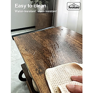 Aroktake 3-Tier Shoe Rack, Z-Frame Wooden Shoe Shelf with Durable Metal Shelves for Hallway, Living Room, Closet, Bedroom (Rustic)