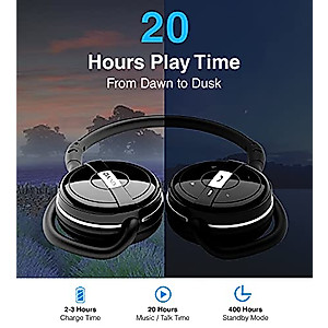 Kinivo BTH240 Bluetooth Headphones (Black, On-Ear, Wireless Music, Hands-Free Calling, Built-in Mic, Foldable, Memory Form Earpads, Travel Bag)