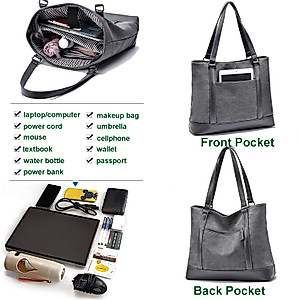 Large Tote Bags for Women 15.6 Inch Laptop Bag Lightweight Canvas Professional Work Briefcase