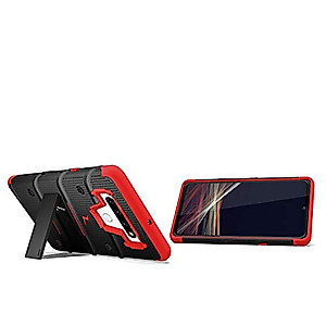 ZIZO Bolt Series for LG Stylo 6 Case with Screen Protector Kickstand Holster Lanyard - Black & Red
